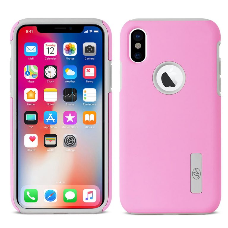 Apple IPhone X / 10 Slim-Rubberized Protective Hybrid Case Cover-Pink ...
